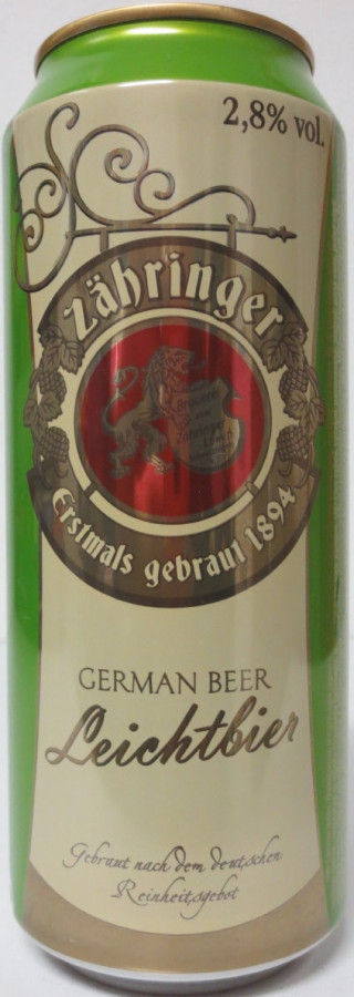 Zähringer German Beer Leichtbier - Frankenthaler Brauhaus - Brewver